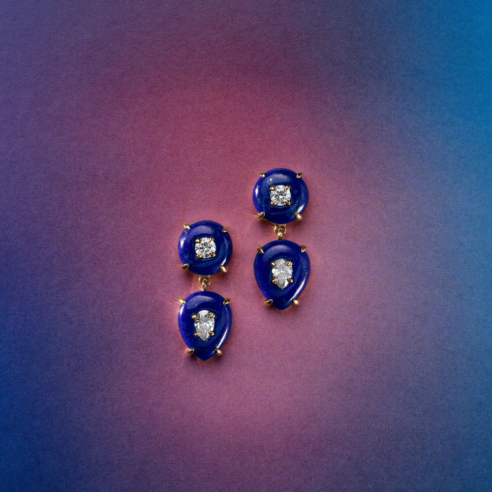 Lapis Lazuli Frames Earrings - Sauer