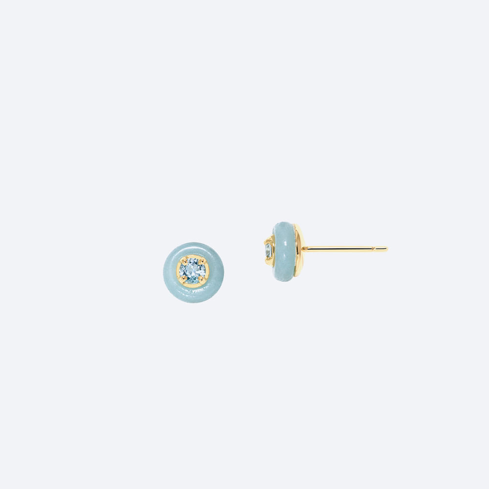 Frames Stud Amazonite Mini Earrings - Sauer