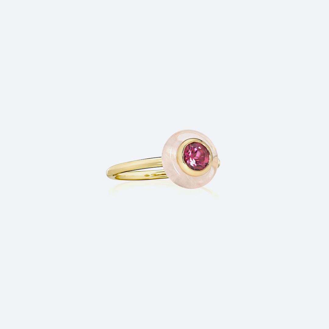 Frames Pink Quartz Ring - Sauer