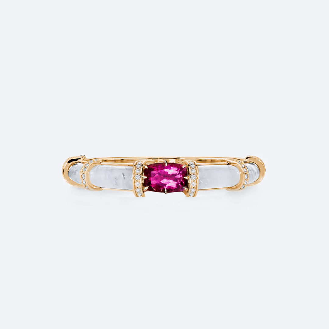 Marina Bracelet with Rubellite and Rock Crystal - Sauer